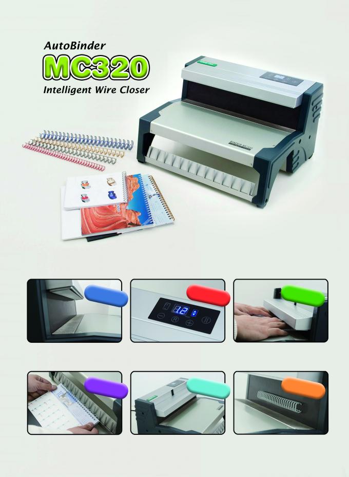 Auto Binder MC320 Intelligent Wire Closer Electric Spiral Binding Machine
